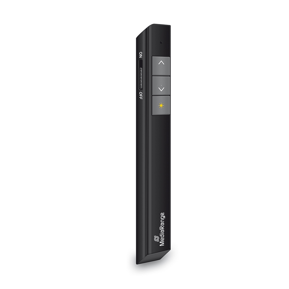 MediaRange 3-button wireless presenter with red laser pointer, black ...